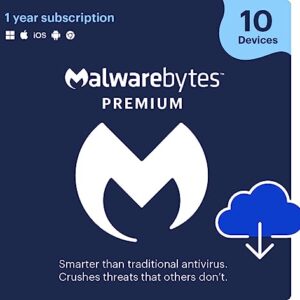 Malwarebytes Premium | 1 Year, 10 Device | PC, Mac, Android [Online Code]