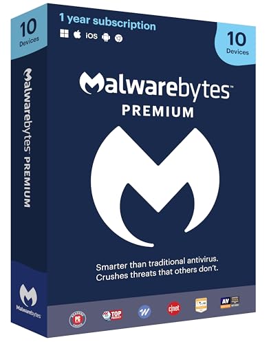 Malwarebytes Premium | 1 Year, 10 Device | PC, Mac, Android [Online Code]