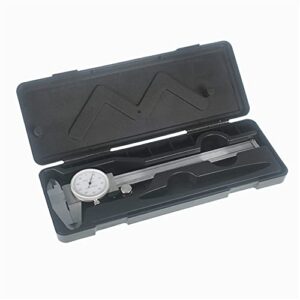 6" Dial Caliper 0.001 Stainless Steel Shockproof 4-Way Measurement with Plastic Case