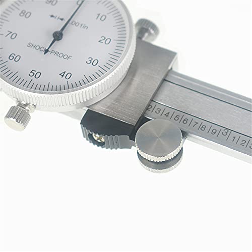 6" Dial Caliper 0.001 Stainless Steel Shockproof 4-Way Measurement with Plastic Case