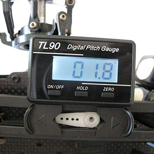 better18 Digital Pitch Gauge, TL90 LCD Display Digital Pitch Gauge Screw Pitch Gauge with Gyro Sensor for RC Airplane Helicopter ST250-800 Size, Main Blade Digital Pitch Gauge TL90