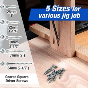 WORKPRO 125 Pieces Drill Jig Kit, Full Pocket Hole Jig with 100 Self Tapping Screws and 20 Plugs - Carpentry Guide, Oblique Hole Positioner Ideal for Woodworking