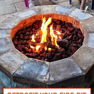 GASPRO 18 Inch Fire Pit Ring Burner, Round Fire Pit Burner for Fire Pit, Natural Gas & Propane Fireplace, 304 Series Stainless Steel, BTU 147,000 Max