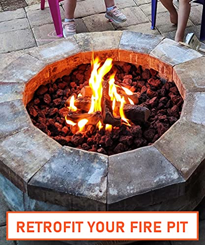 GASPRO 18 Inch Fire Pit Ring Burner, Round Fire Pit Burner for Fire Pit, Natural Gas & Propane Fireplace, 304 Series Stainless Steel, BTU 147,000 Max