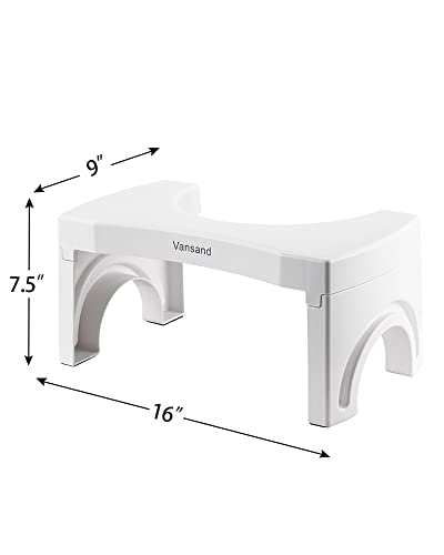 Vansand Toilet Foot Stool,Folding Toilet Stool,Squatting Toilet Potty Stool,Toilet Auxiliary Step,7.5Inch Height White