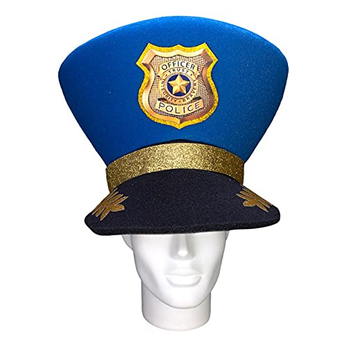 FOAM PARTY HATS: Giant Police Hat - Police Officer Gift Hat - Cosplay Police Hat - Gifts for Him/Her Hat - Photo Booth Props