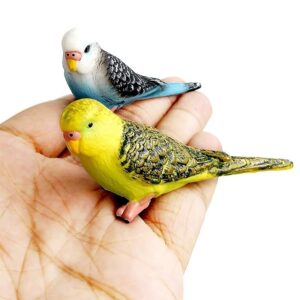 Shineweb Cute Forest Parrot Mini Animal Model Miniature Landscape Ornament Garden Decor Ornament Accessory Outdoor Statues Green