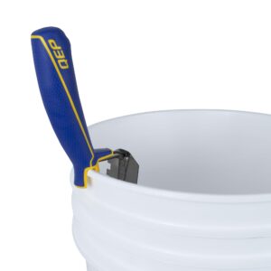 QEP 1/4 in. x 1/4 in. x 1/4 in. Comfort Grip Square-Notch Margin Flooring Trowel with Bucket Hook, Silver (42114)