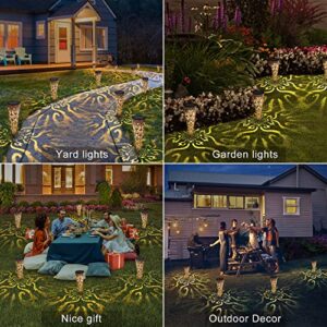 Go2garden 6Pcs Garden Solar Lights Outdoor Stakes Decorative Lighting for Yard, Pathway, Patio Decor Lawn Ornament (Red Copper)