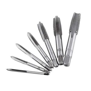 metric thread tap set, m3 m4 m5 m6 m8 m10 m12 7pcs hand threading tool for wood, plastic