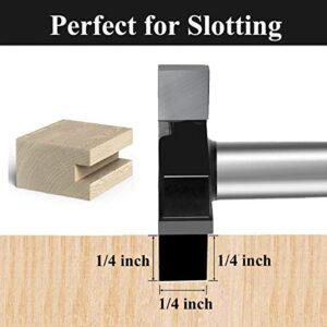 CNC Spoilboard Surfacing Router Bit, 1/4 inch Shank Carbide Tipped Surface Planing Bottom Cleaning Cutter Slab Flattening Router Bit, Wood Milling Cutter Planer Woodworking Tool