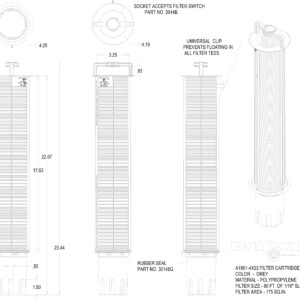 Zabel A1800 Effluent Filter Cartridge (4"x22")