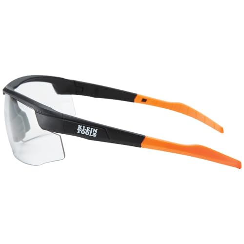 Klein Tools 60159 Safety Glasses, PPE Protective Eyewear with Semi Frame, Scratch Resistant and Anti-Fog, Clear Lens