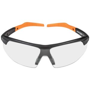 Klein Tools 60159 Safety Glasses, PPE Protective Eyewear with Semi Frame, Scratch Resistant and Anti-Fog, Clear Lens