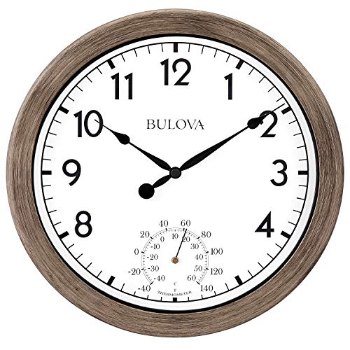 Bulova Patio Time Indoor/Outdoor Wall Clock, 10.25, Rattan Finish (C4879)