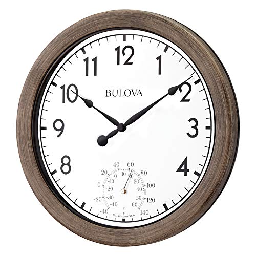 Bulova Patio Time Indoor/Outdoor Wall Clock, 10.25, Rattan Finish (C4879)