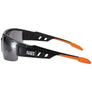 Klein Tools 60162 Safety Glasses, Professional PPE Protective Eyewear with Semi Frame, Scratch Resistant and Anti-Fog, Gray Lens