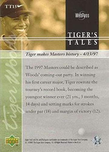 2001 Upper Deck Tiger's Tales Golf #TT15 Tiger Woods RC Rookie Official UD Trading Card