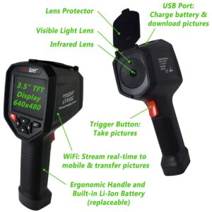 ennoLogic Thermal Imaging Camera with WiFi - 320 x 240 IR Infrared Thermal Imager with 3.5" 640x480 TFT Display - eT450C