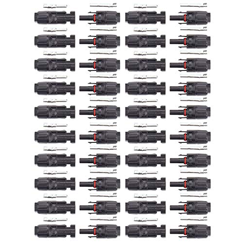 iGreely 20 Pairs Solar Connectors Male/Female IP67 Waterproof Solar Panel Cable Connectors