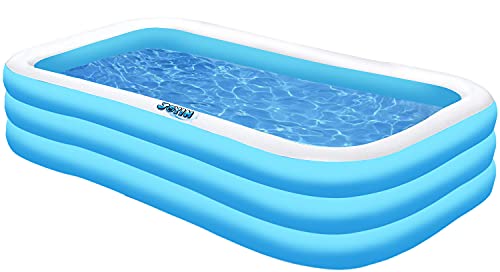 120" Inflatable Family Swimming Pool 120" X 72" X 22" Full-Sized Inflatable Lounge Pool for Baby, Kiddie, Kids, Adult, Infant for Ages 3+. Summer Fun Indoor Outdoor Water Party/Family Activity