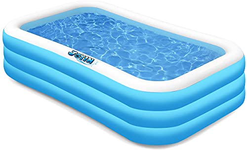 120" Inflatable Family Swimming Pool 120" X 72" X 22" Full-Sized Inflatable Lounge Pool for Baby, Kiddie, Kids, Adult, Infant for Ages 3+. Summer Fun Indoor Outdoor Water Party/Family Activity