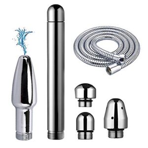 new nozzle clean shower head,2 shower heads 3 aluminum cleaner flushing cleansing system (silver)