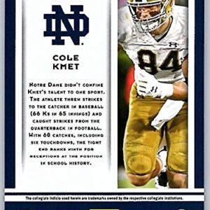 2020 Panini Contenders Draft NCAA Game Day Tickets Football #35 Cole Kmet Notre Dame Fighting Irish Official NCAA Trading Card From Panini America