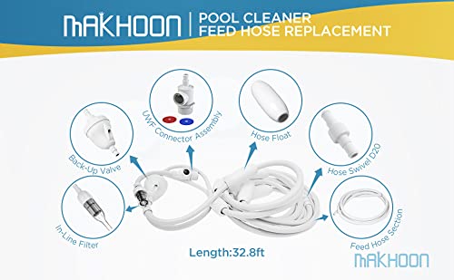 [Upgraded] Makhoon Pool Cleaner Feed Hose Replacement for Zodiac Polaris 280 380 180 3900 Pool Cleaner Feed Hose G5(Not Compatible with polaris 360)