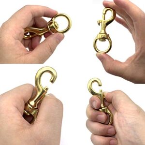 PISSION Flag Clips 4 Pack Heavy Duty Brass Swivel Snaps Hook for Rope, Flag Pole Hardware to Attach with Rope, Dog Chain, Leather Craft