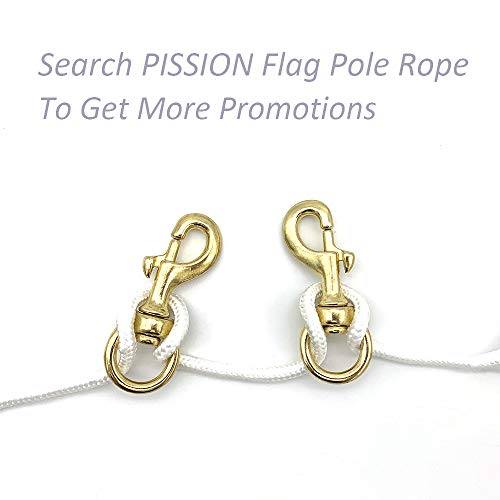 PISSION Flag Clips 4 Pack Heavy Duty Brass Swivel Snaps Hook for Rope, Flag Pole Hardware to Attach with Rope, Dog Chain, Leather Craft