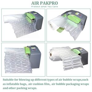 AIR PAKPRO Air Cushion Machine Air Pillow Maker Pillow Making Machine Void Fill Machine Air Bags Packing Machine Air Cushion Speed 39 Ft/minute max Heating Up Fastly in 30 Seconds