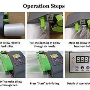 AIR PAKPRO Air Cushion Machine Air Pillow Maker Pillow Making Machine Void Fill Machine Air Bags Packing Machine Air Cushion Speed 39 Ft/minute max Heating Up Fastly in 30 Seconds