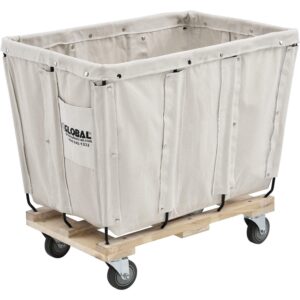 global industrial 8 bushel, canvas basket bulk truck, unassembled, 34" l x 22" w x 30-1/2"h