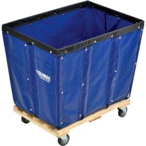 Global Industrial 12 Bushel, Blue Vinyl Basket Bulk Truck, Unassembled, 36"L x 26"W x 33-1/2"H