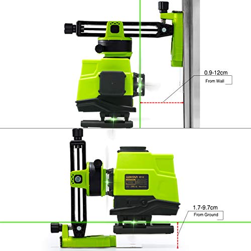 Zokoun IE12,12 Lines Green Beam 360° Rotary Self-leveling Laser Level Horizontal&Vertical Cross Line Leveler With Wireless Control 3D Laser Level with Li-ion Battery