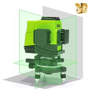 Zokoun IE12,12 Lines Green Beam 360° Rotary Self-leveling Laser Level Horizontal&Vertical Cross Line Leveler With Wireless Control 3D Laser Level with Li-ion Battery