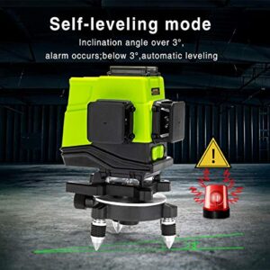 Zokoun IE12,12 Lines Green Beam 360° Rotary Self-leveling Laser Level Horizontal&Vertical Cross Line Leveler With Wireless Control 3D Laser Level with Li-ion Battery