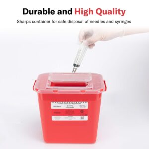 Alcedo Sharps Container for Home Use 2 Gallon (2-Pack) | Biohazard Needle and Syringe Disposal | Professional Medical Grade