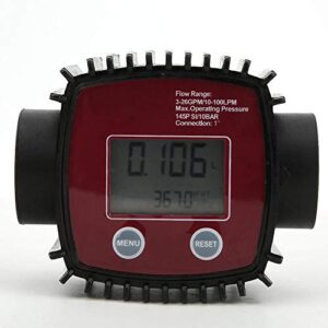 liquid water flowmeter,k25 1in female thread digital display flowmeter,high flow sensor 10-120l/min 0-999999(red)