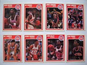 detroit pistons bad boys basketball trading cards team set, 1989-90 fleer