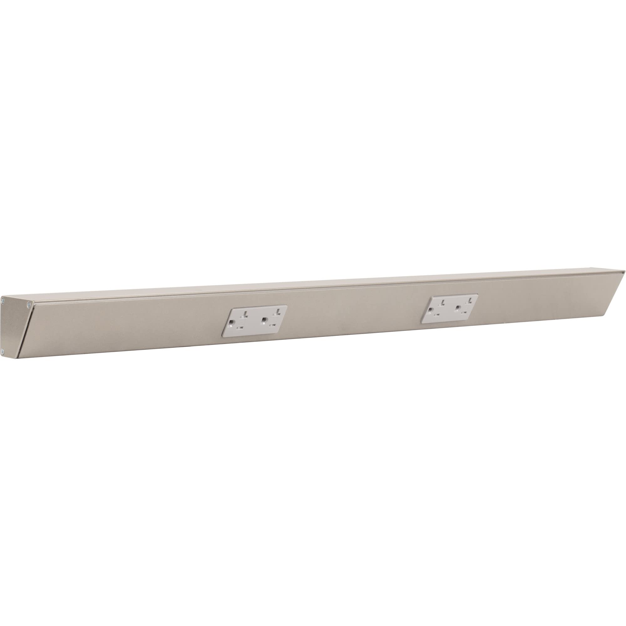 TR Series Angle Power Strip, 30 inch, 2 Dual Receptacles, Satin Nickel