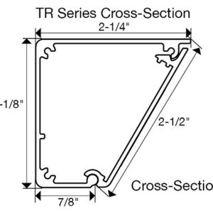 TR Series Angle Power Strip, 30 inch, 2 Dual Receptacles, Satin Nickel