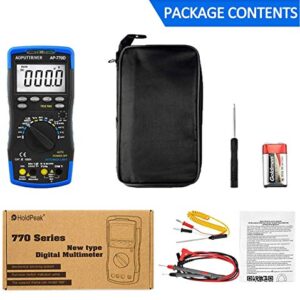 Digital Multimeter AP-770D TRMS 40000Counts Multimeter Tester Autoranging Voltmeter Ammeter with High Precision for NCV AC/DC Voltage Current Resistance Capacitance Frequency Diodes hFE Temperature