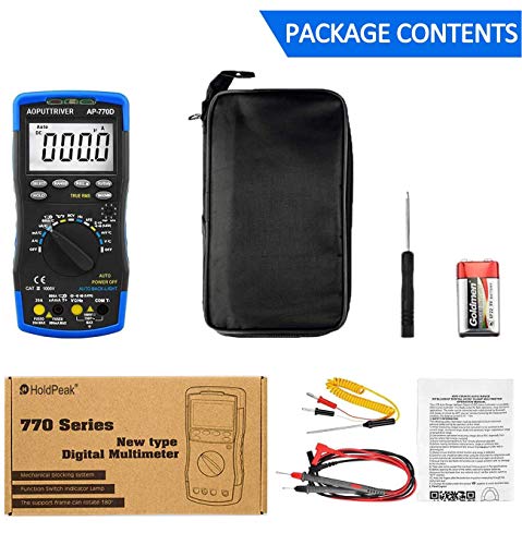 Digital Multimeter AP-770D TRMS 40000Counts Multimeter Tester Autoranging Voltmeter Ammeter with High Precision for NCV AC/DC Voltage Current Resistance Capacitance Frequency Diodes hFE Temperature