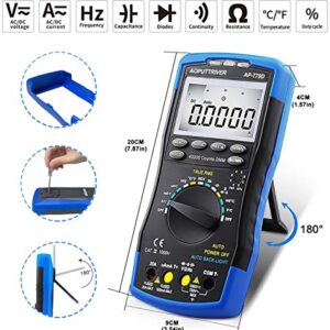 Digital Multimeter AP-770D TRMS 40000Counts Multimeter Tester Autoranging Voltmeter Ammeter with High Precision for NCV AC/DC Voltage Current Resistance Capacitance Frequency Diodes hFE Temperature