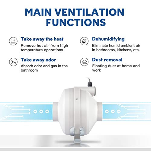 xyfair XYF Air PF-100 | Radon Mitigation Fan 4" 190CFM | Waterproof Duct Fan (Indoor/Outdoor)