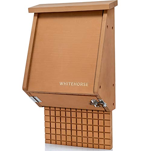 WHITEHORSE 4-Compartment Bat House - A Premium Cedar Bat Box That is Built to Last - Enjoy a Healthier Yard with Fewer Mosquitos While Supporting Bats (Brown)