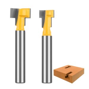 kowood 2pcs 1/4 inch shank keyhole router bit set - 3/8 &1/2 inch in blade diameter