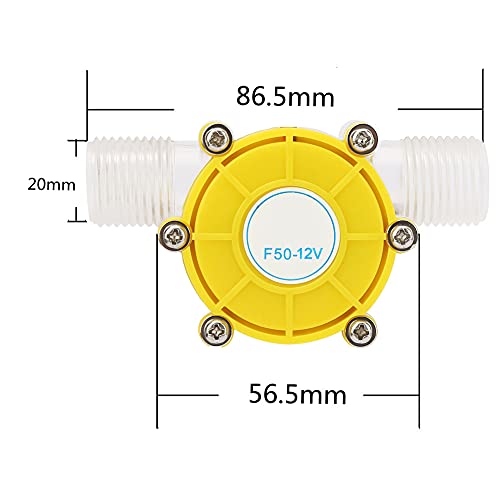 Walfront F50 Water Turbine Generator Micro-hydro DC Water Flow Pump Turbine Hydroelectric Water Charging Tool(12V), Dynamo